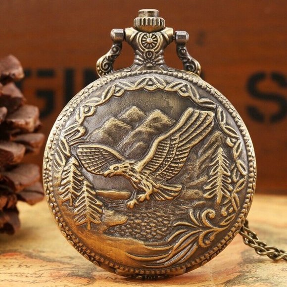 Accessories | Eagle Pocket Watch New Gift Bald Eagle America Patriot ...